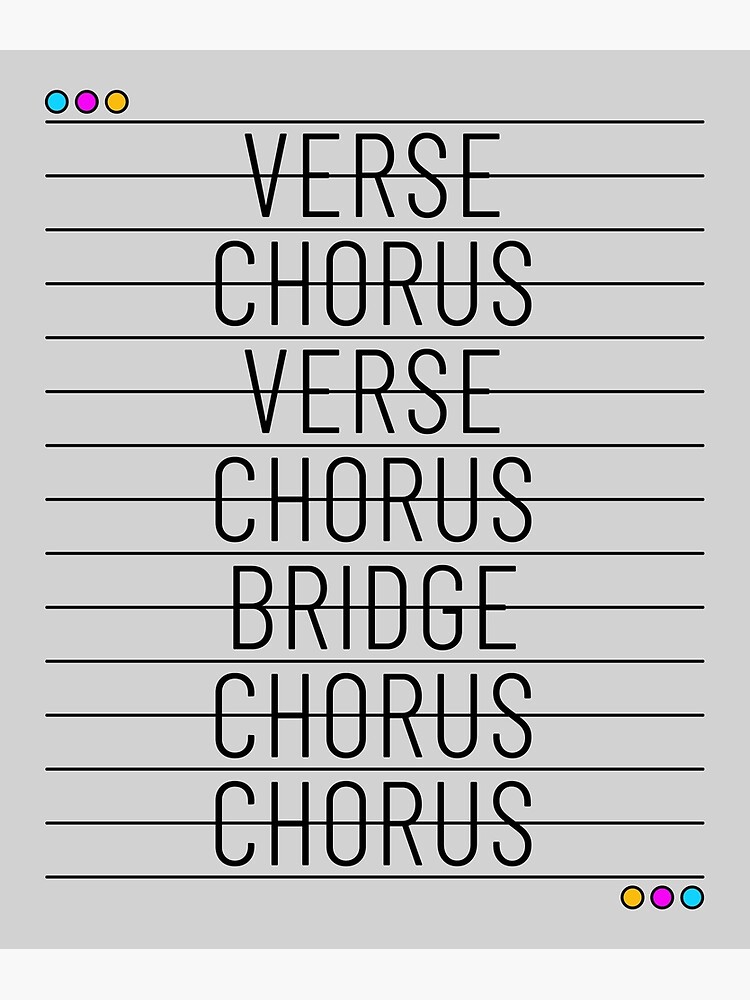 "Verse Chorus Bridge - Music Structure - Pop Rock Songwriter" Poster ...
