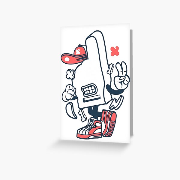 "1066 Number 1 Fun Hand Drawn Cartoon Illustration" Greeting Card by ...