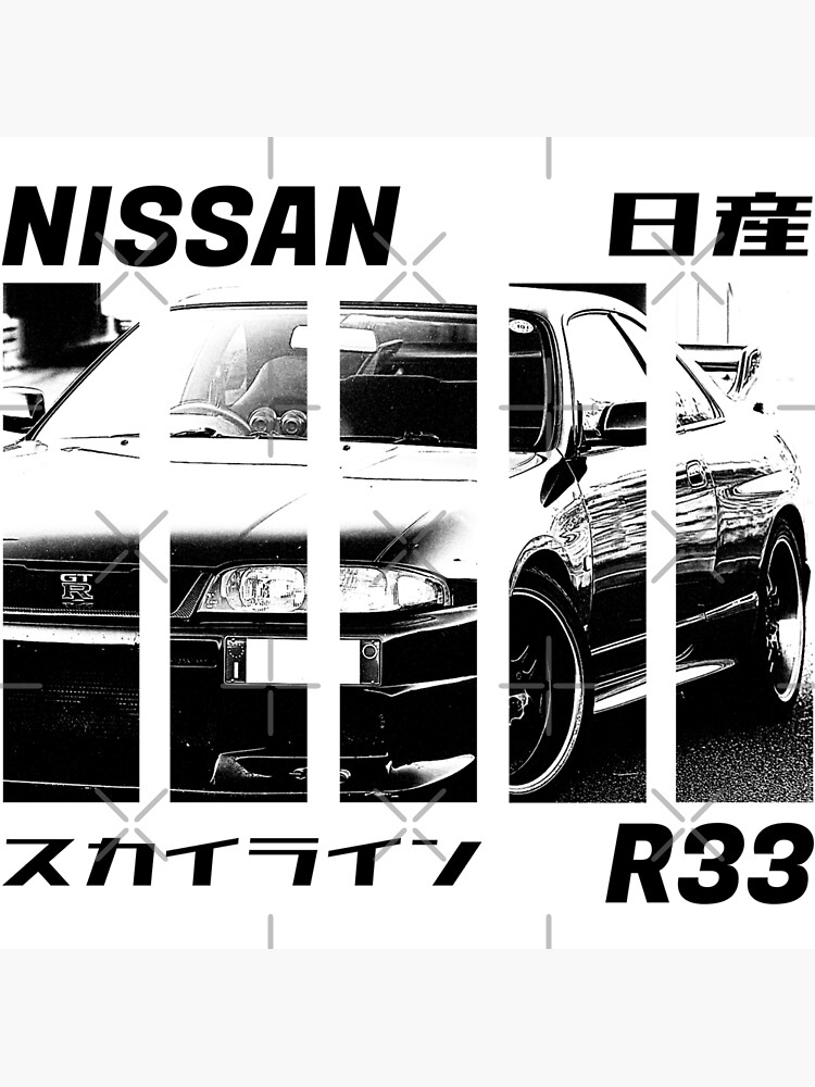 "NISSAN SKYLINE GT-R R33 Black 'N White 3" Poster for Sale by Cero81 ...