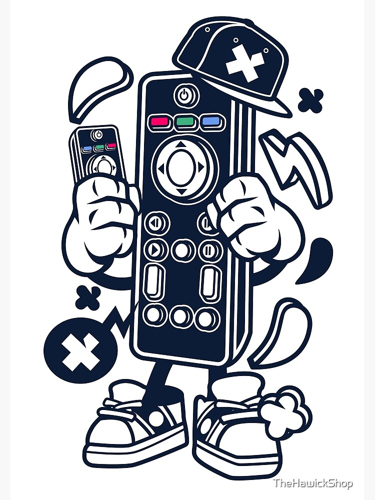 Póster «1076 Control remoto divertido ilustración de dibujos animados ...