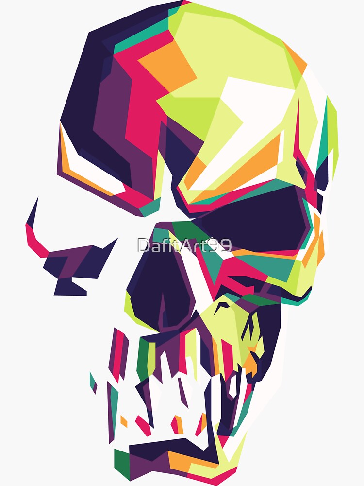 "Polygon Vector Skull " Sticker for Sale by DafitArt99 | Redbubble