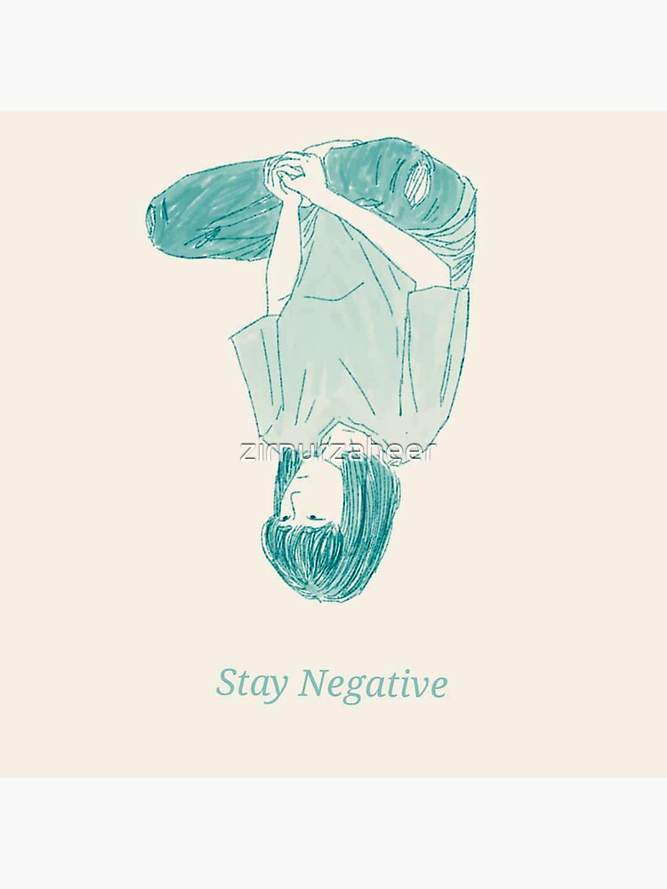 "Mental Health Stay Negative motivational art with word poster, sticker ...