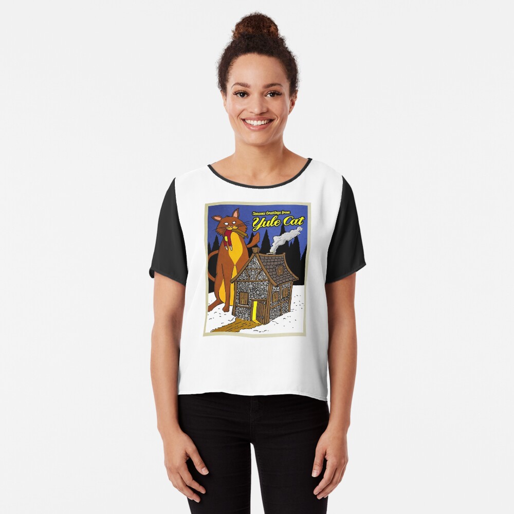 "Yule Cat" Essential T-Shirt for Sale by mongreldesigns | Redbubble