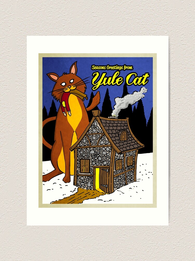 "Yule Cat" Art Print for Sale by mongreldesigns | Redbubble