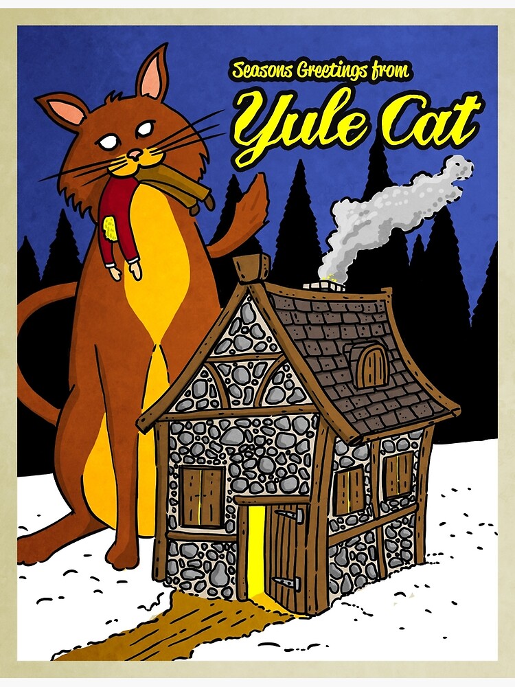 "Yule Cat" Art Print for Sale by mongreldesigns | Redbubble