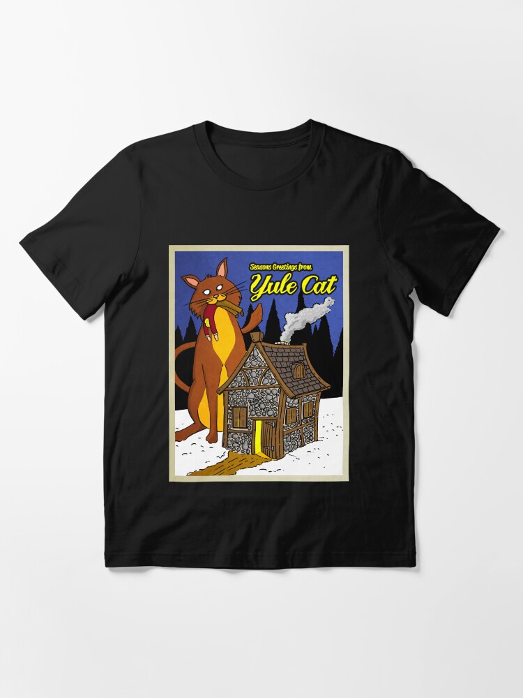 "Yule Cat" Essential T-Shirt for Sale by mongreldesigns | Redbubble