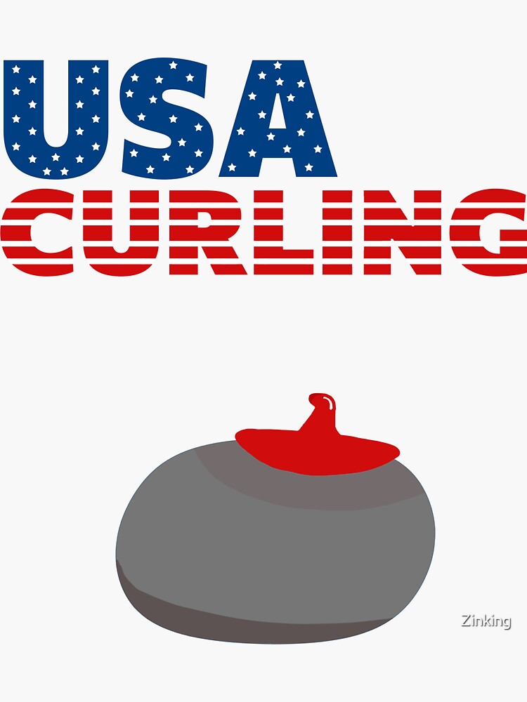 "USA CURLING" Sticker by Zinking | Redbubble
