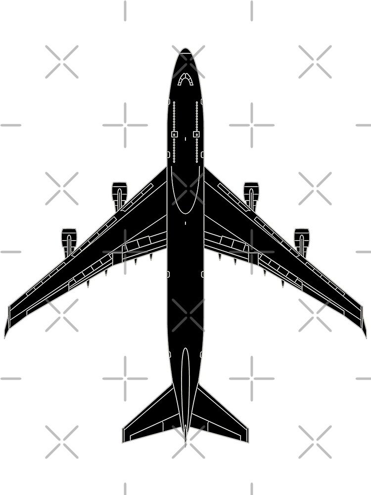 "Boeing 747 Black Top View" Poster for Sale by Avinez | Redbubble