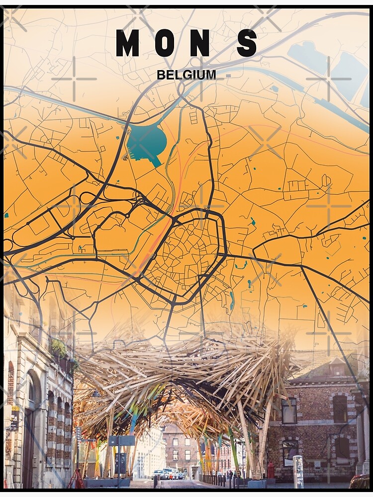 "Mons Belgium City Map" Poster by PostersProf1 | Redbubble