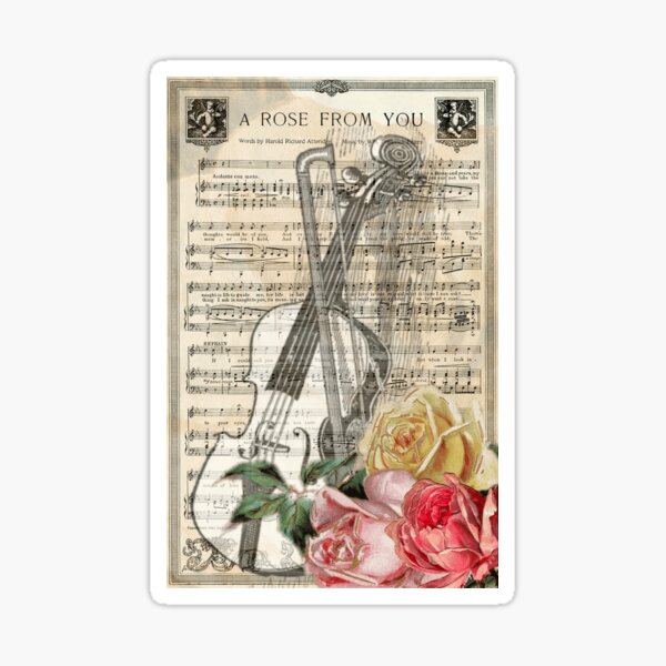 "Vintage Sheet Music - Gifts for Musicians and Music Teachers" Sticker ...