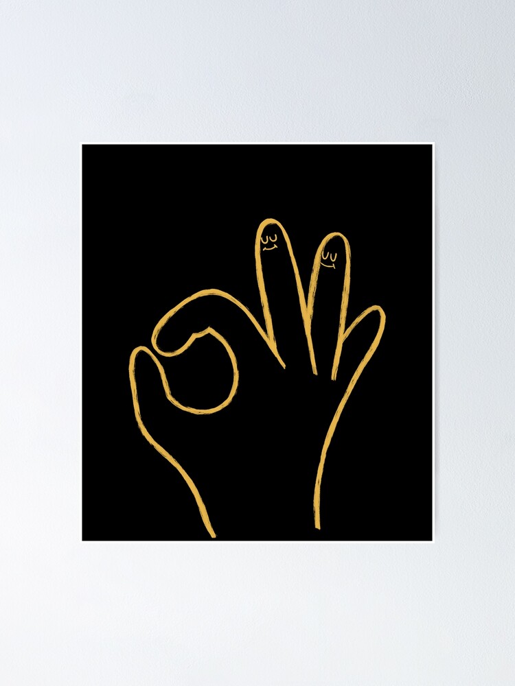 "Finger spelling OK in Sign Language. ASL concept" Poster by ...