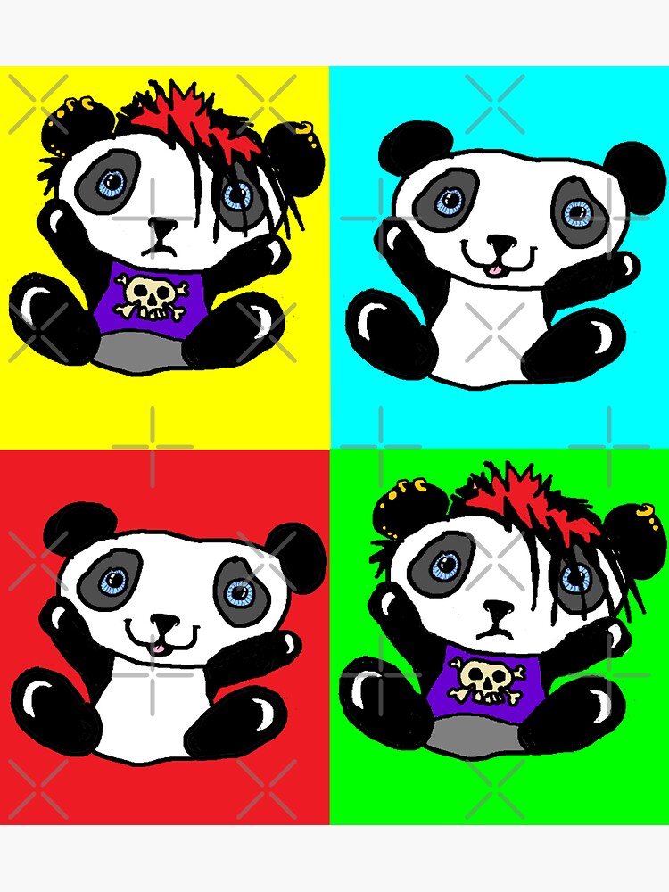 "Pop Art Panda Gothic Goth by LowEndGraphics" Sticker for Sale by ...