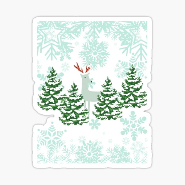 "deer in the winter in the forest" Sticker for Sale by Miladesigner1 ...