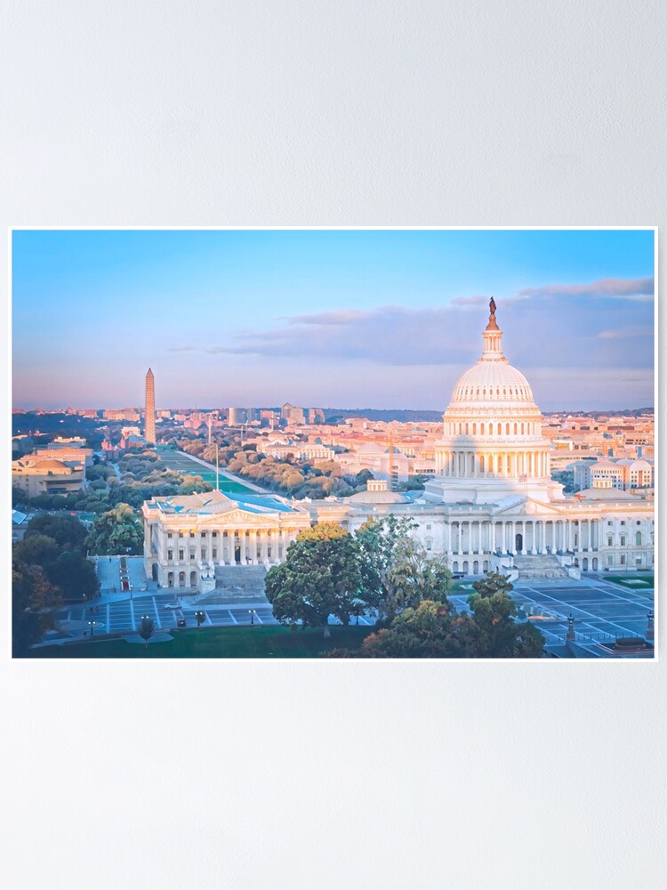 "Washington DC Skyline" Poster for Sale by Sofia-Draws | Redbubble