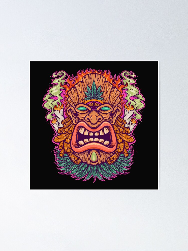 "Angry Tiki mascot | Mount Walker®" Poster for Sale by MountWalker ...