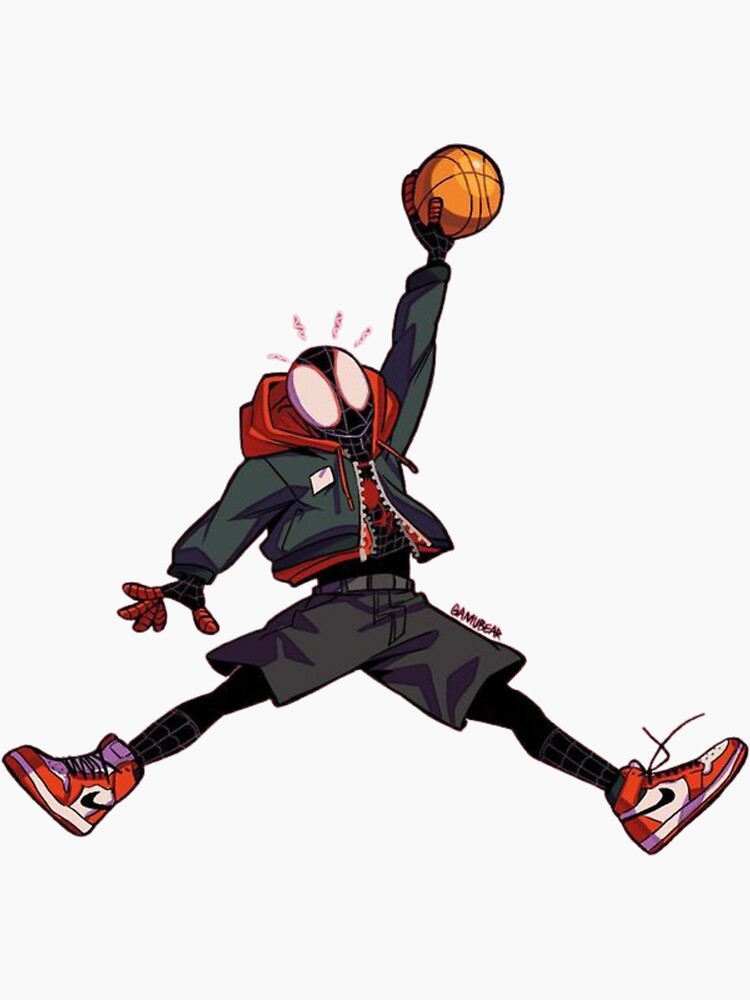 "spidey playing basket " Sticker by AviralChandr | Redbubble