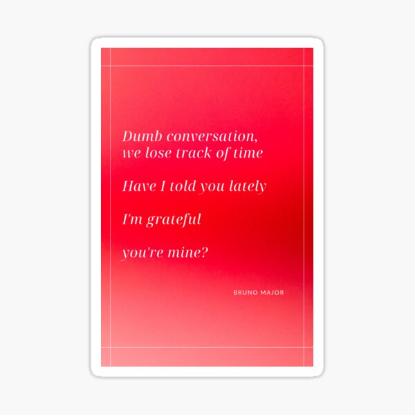 "bruno major" Sticker for Sale by adalea | Redbubble