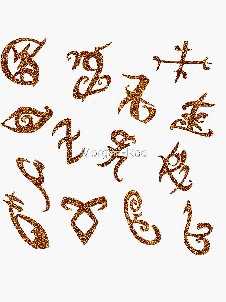 "Gold Glitter Runes" Sticker for Sale by Morgan-Rae | Redbubble