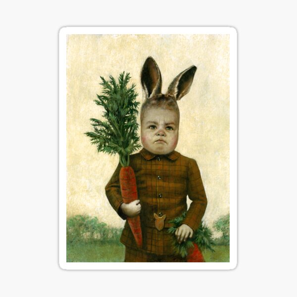 "Victorian Rabbit Boy" Sticker by mictomart | Redbubble