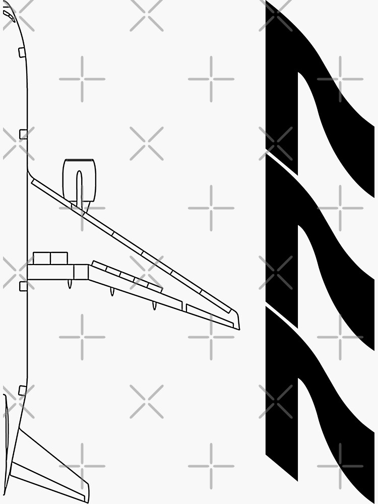 "Boeing 777 Top View" Sticker for Sale by Avinez | Redbubble