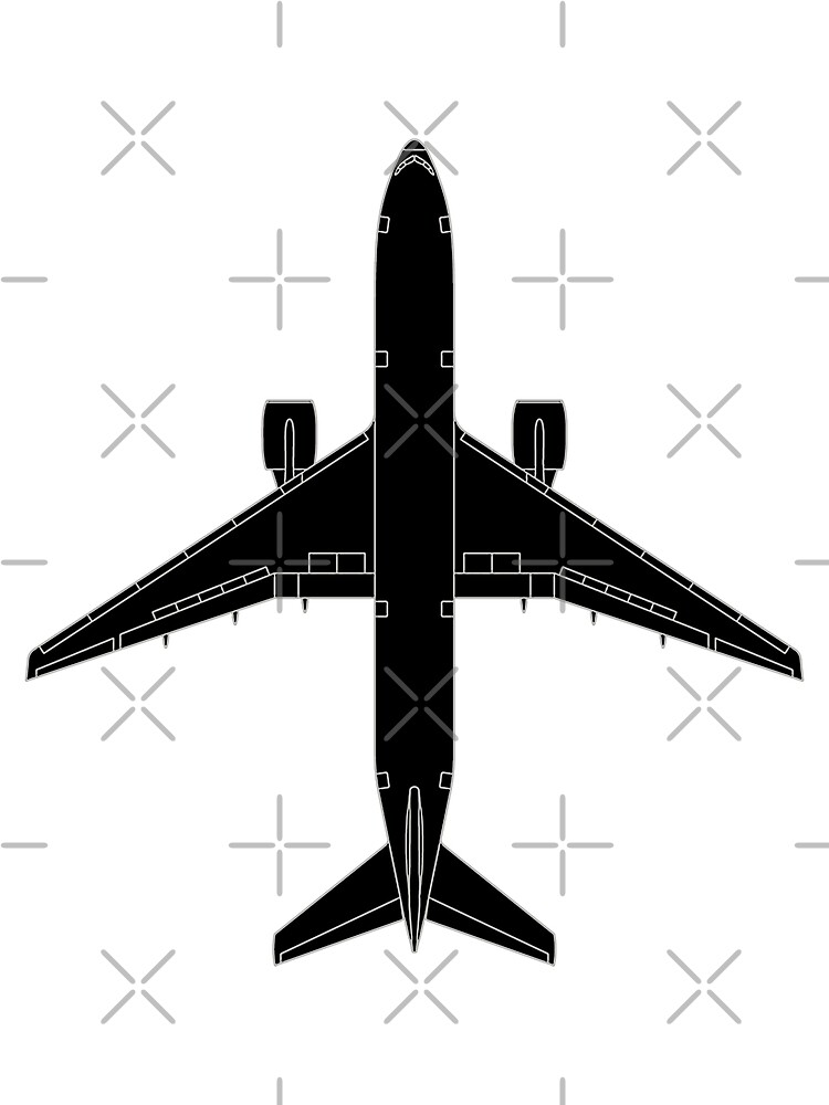 "Boeing 777 Black Top View" Poster for Sale by Avinez | Redbubble