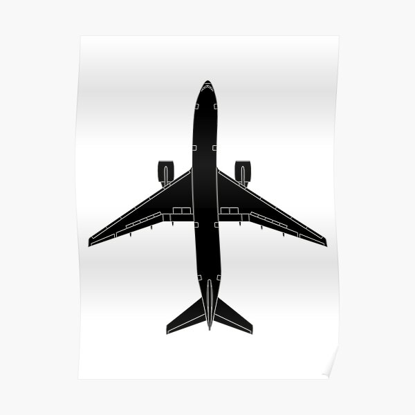 "Boeing 777 Black Top View" Poster for Sale by Avinez | Redbubble