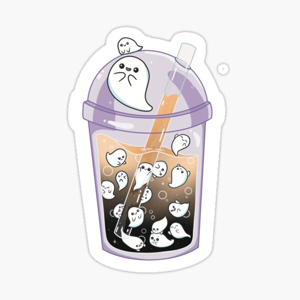 "Halloween Ghost Boba Tea" Sticker for Sale by CozyBeeCreates | Redbubble