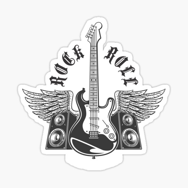 "ROCK AND ROLL" Sticker by jonyboyka | Redbubble