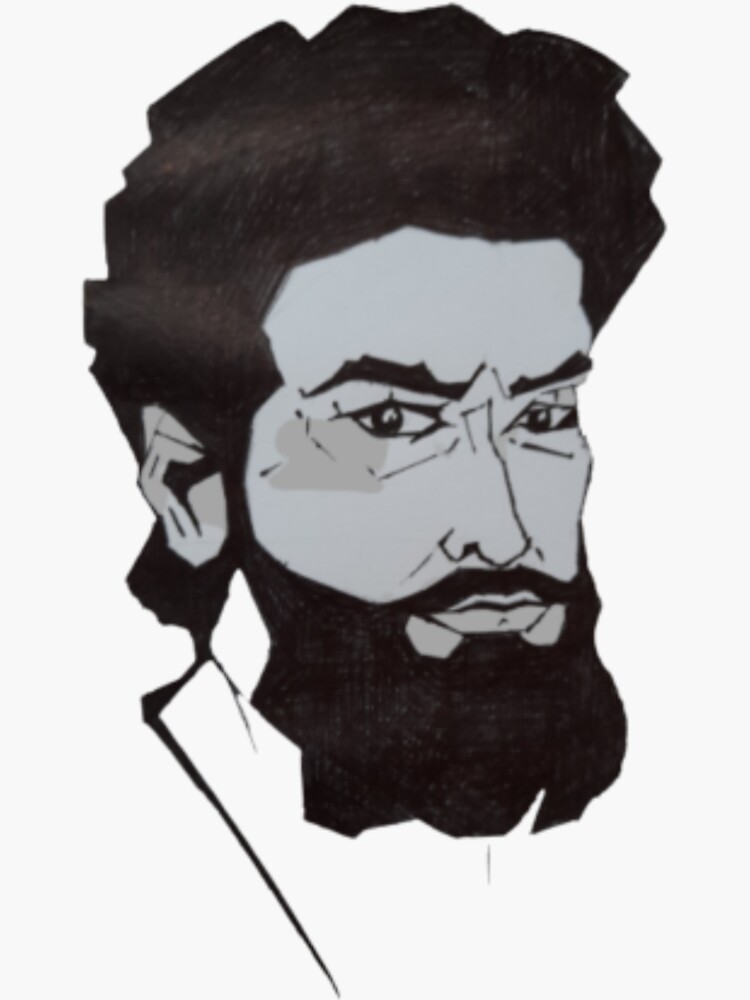 "Brave man face hand drawing" Sticker for Sale by Belindastore | Redbubble