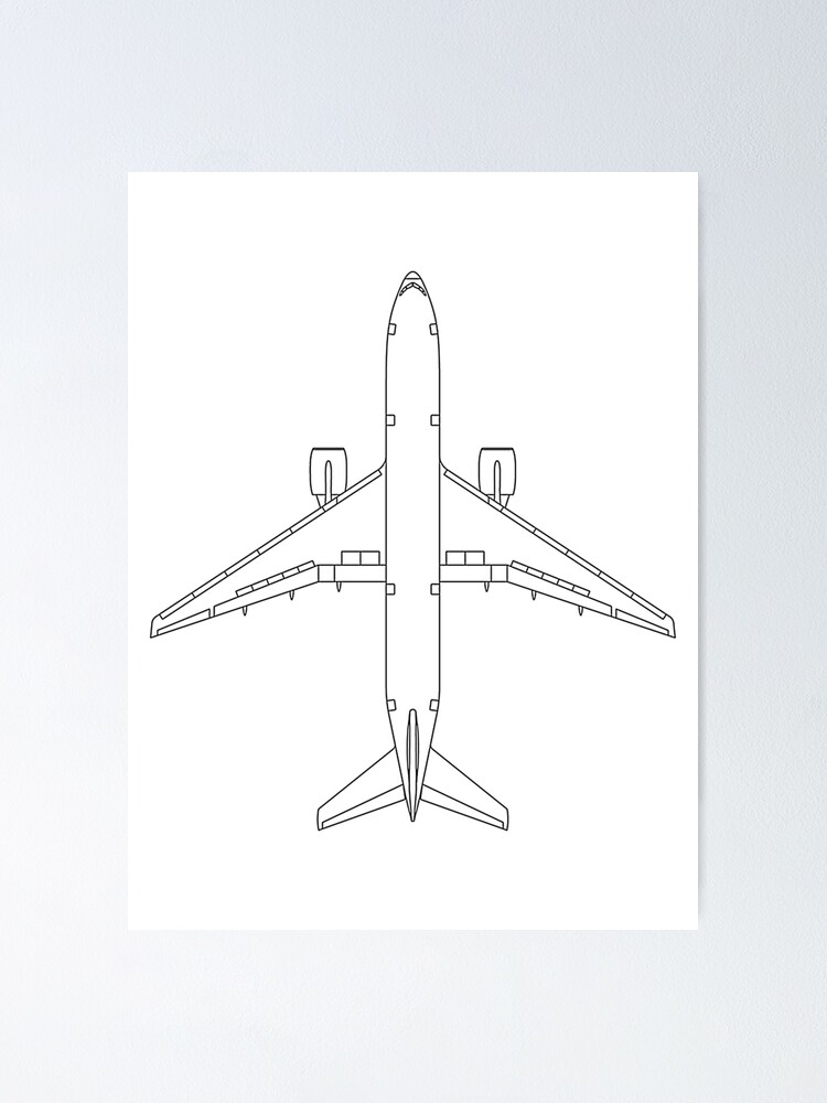 "Boeing 777 Top View" Poster for Sale by Avinez | Redbubble