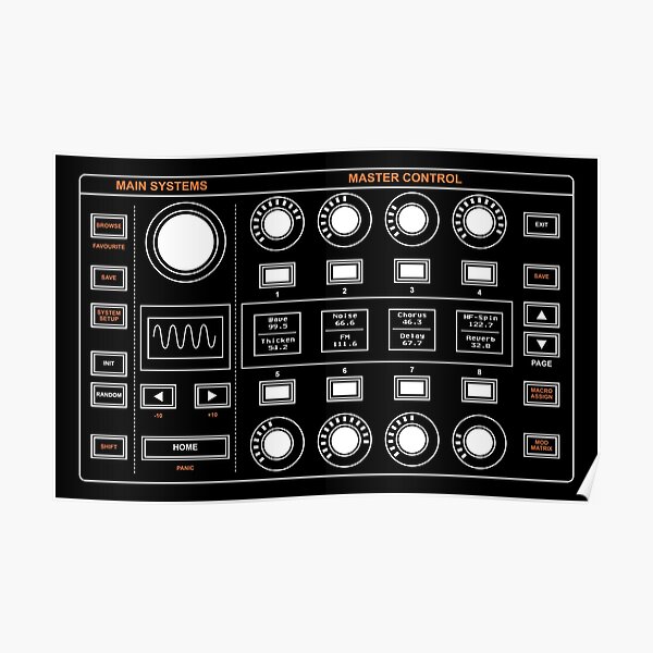 "Hydrasynth Main Systems Synthesizer Control Panel" Poster by ...