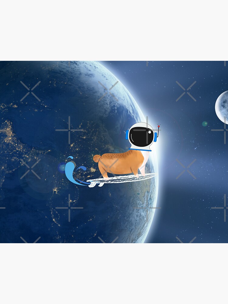 "Space Dog" Sticker by HHedgehogDesign | Redbubble