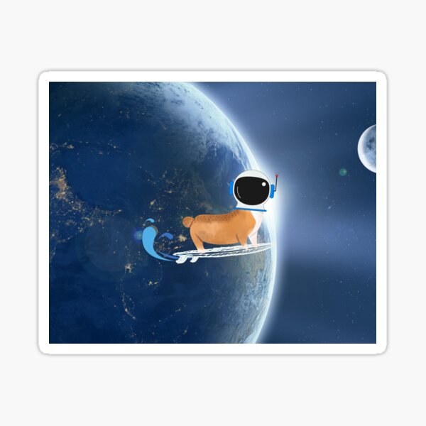 "Space Dog" Sticker by HHedgehogDesign | Redbubble