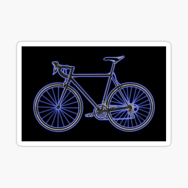 "Cycle in neon blue" Sticker by TerenceLacey | Redbubble