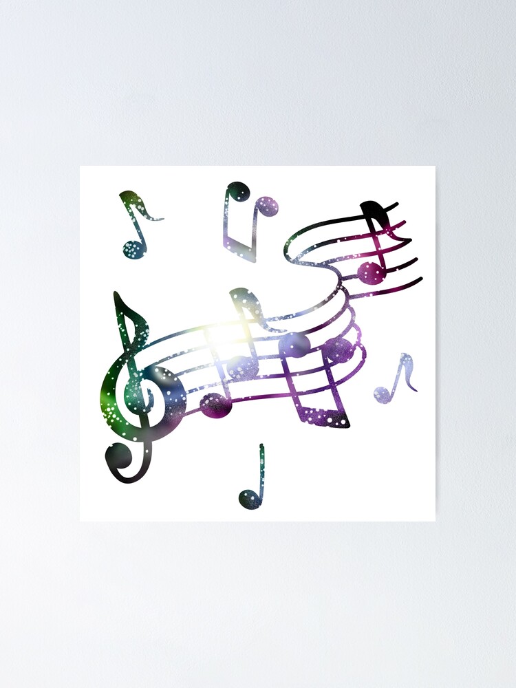 "Galaxy Music Notes" Poster by Hannahiwi | Redbubble