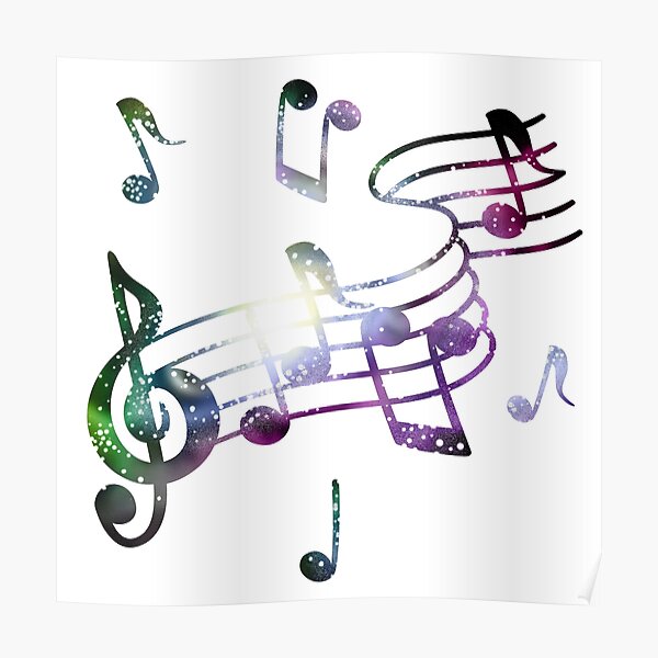 "Galaxy Music Notes" Poster by Hannahiwi | Redbubble
