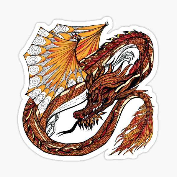 "Fire Dragon " Sticker for Sale by Artistic-CR7 | Redbubble
