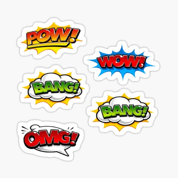 "Colorful Artwork Words Sticker Pack" Sticker by bitternot | Redbubble