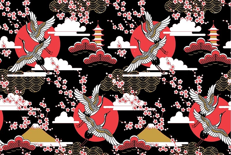 "Japanese Swan Pattern " by StylisStudios | Redbubble