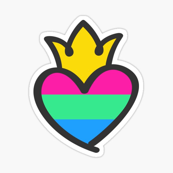 "Polysexual Pride Heart Crown" Sticker by TranquilTrove | Redbubble