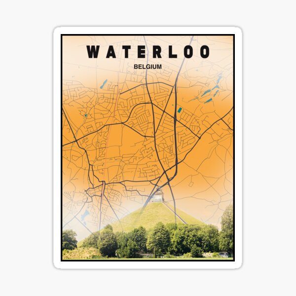 "Belgium waterloo map" Sticker for Sale by PostersProf1 | Redbubble