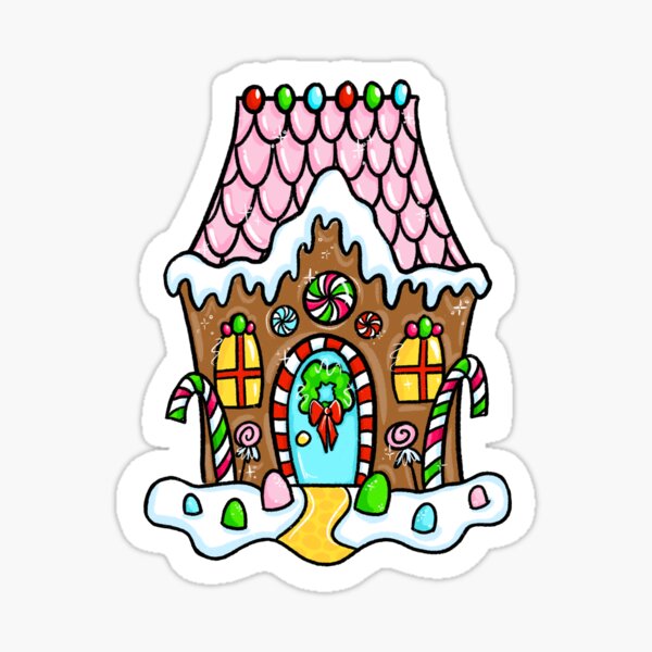 "Charming Christmas Gingerbread House" Sticker by juncopinearts | Redbubble