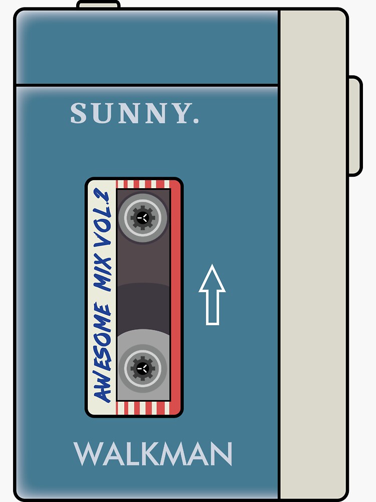 "Sunny walkman" Sticker by Deloreandriver | Redbubble