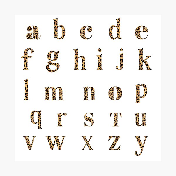 "Animal Print - Leopard Print - Alphabet letter pack" Photographic ...