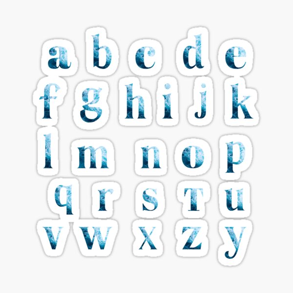 "Ocean alphabet letter pack" Sticker by ArkPrintDesign | Redbubble