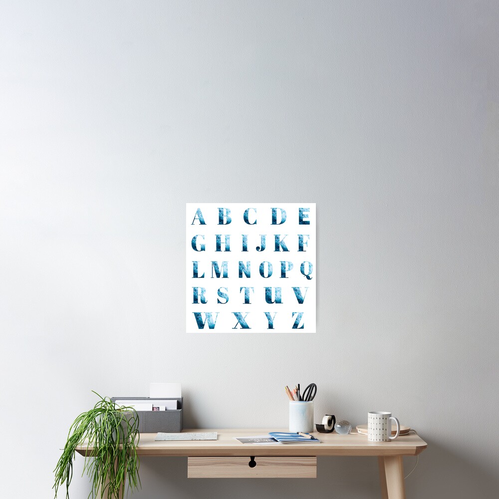 "Ocean alphabet letters" Poster for Sale by ArkPrintDesign | Redbubble