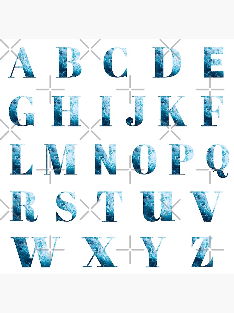 "Ocean alphabet letters" Poster for Sale by ArkPrintDesign | Redbubble