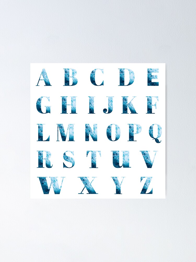 "Ocean alphabet letters" Poster for Sale by ArkPrintDesign | Redbubble