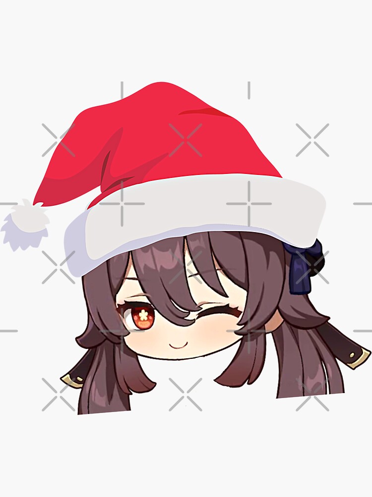 "Hu Tao - Genshin Impact Cute Christmas Chibi" Sticker for Sale by ...