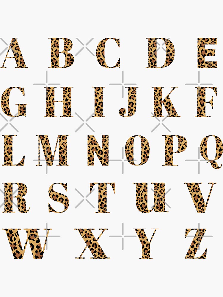 "Animal Print - Leopard Print - Alphabet letter pack" Sticker for Sale ...